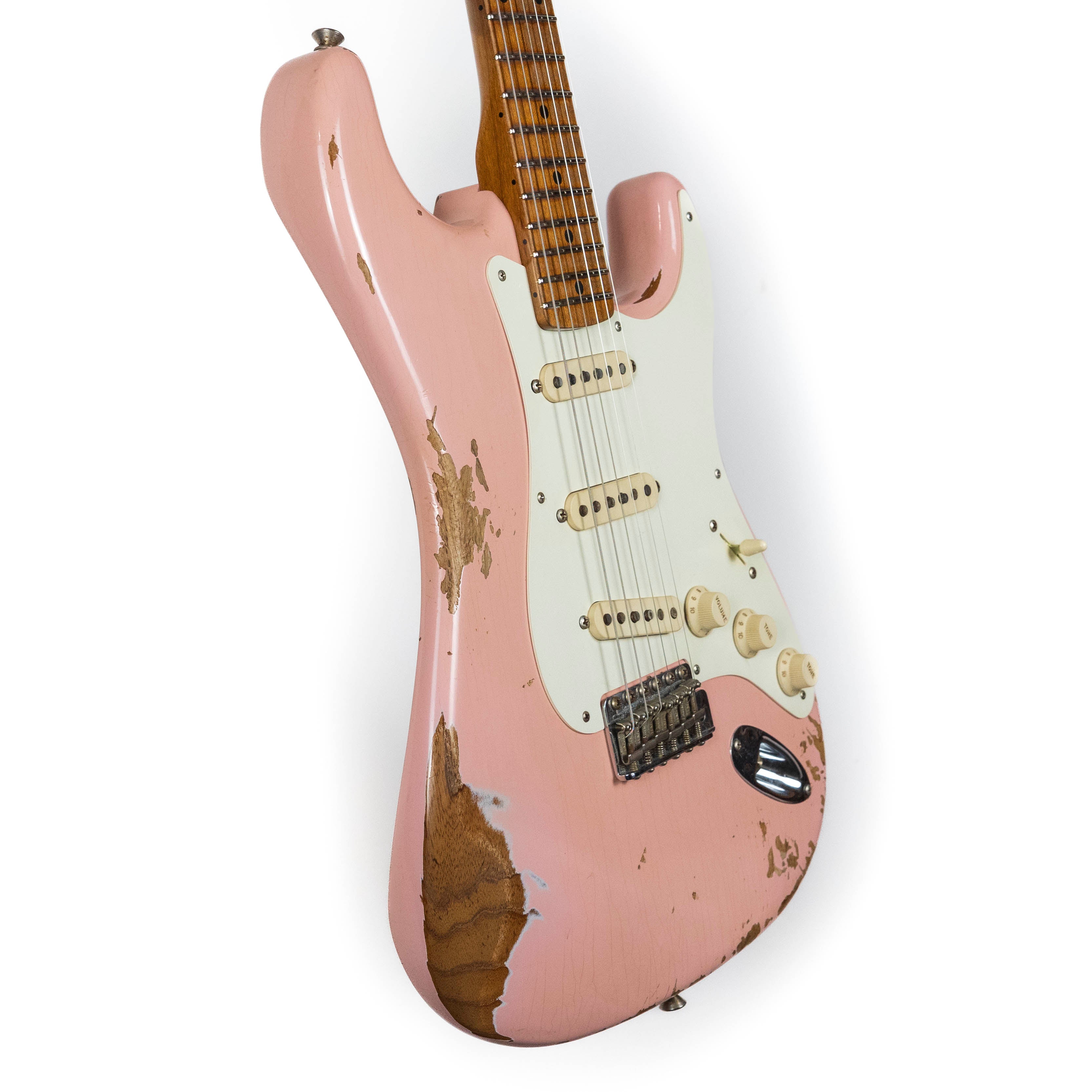 Fender Custom Shop 2019 '57 Strat, Heavy Relic Shell Pink — Rudy's ...
